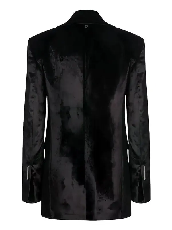 DONDUP Velvet-effect Single-breasted Blazer - Black