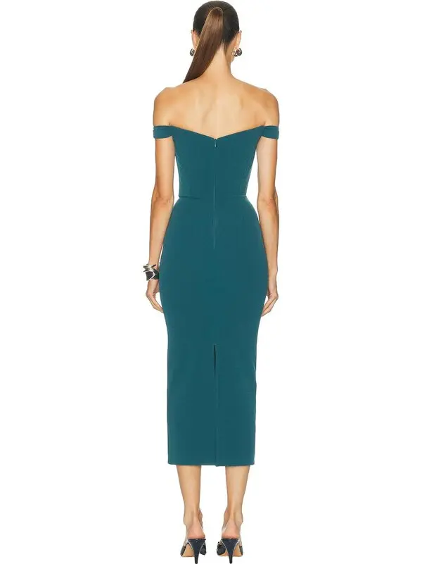 Alex Perry Off-the-shoulder Crepe Dress - Teal