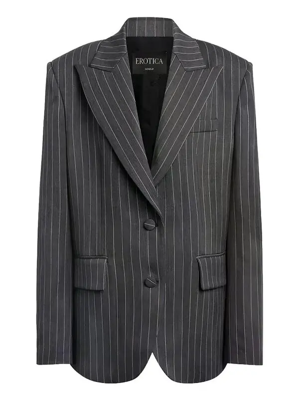 DONDUP Long Sleeve Blazer With Striped Pattern - Grey