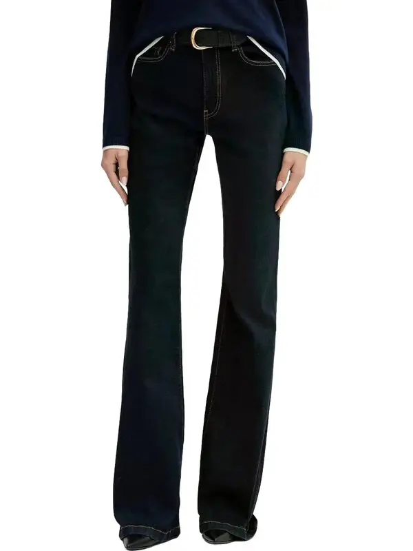 BENETTON Logo Patch Flared Jeans - Blue