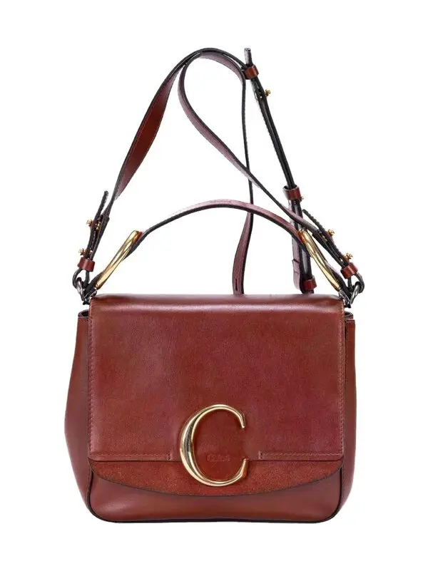 Chloé C Logo Shoulder Bag - Brown