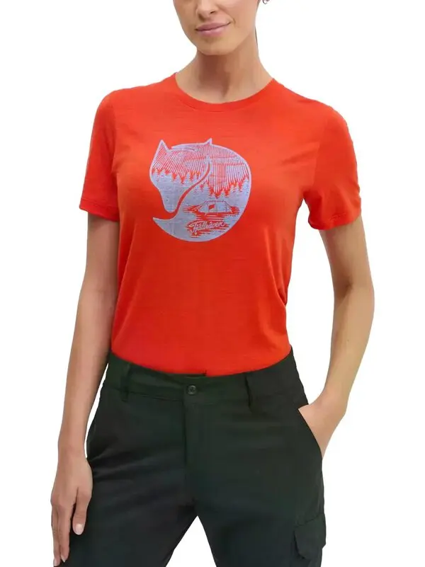 Fjallraven Abisko Logo Print Crewneck T-shirt - Orange