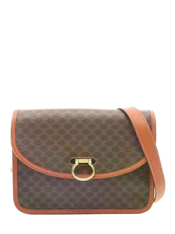Celine Macadam Front-flap Shoulder Bag - Brown