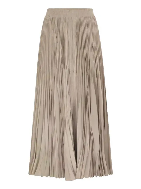 Max Mara Pleated Flared Maxi Skirt - Neutrals