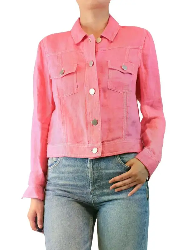 BRORA Linen Cropped Jacket - Pink