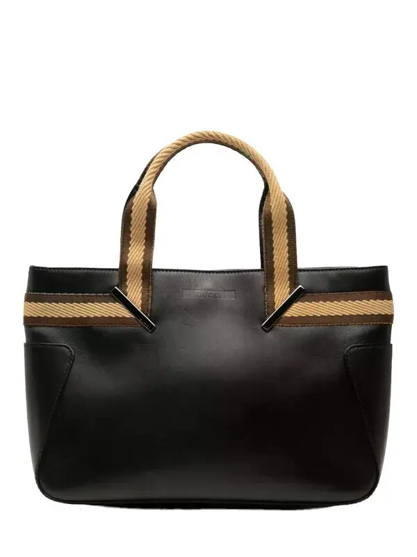 Gucci Calfskin Web Handbag - Black