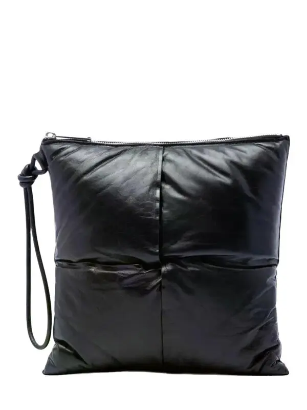 Bottega Veneta Nappa Intrecciato Padded Square Wristlet Pouch Clutch Bag - Black