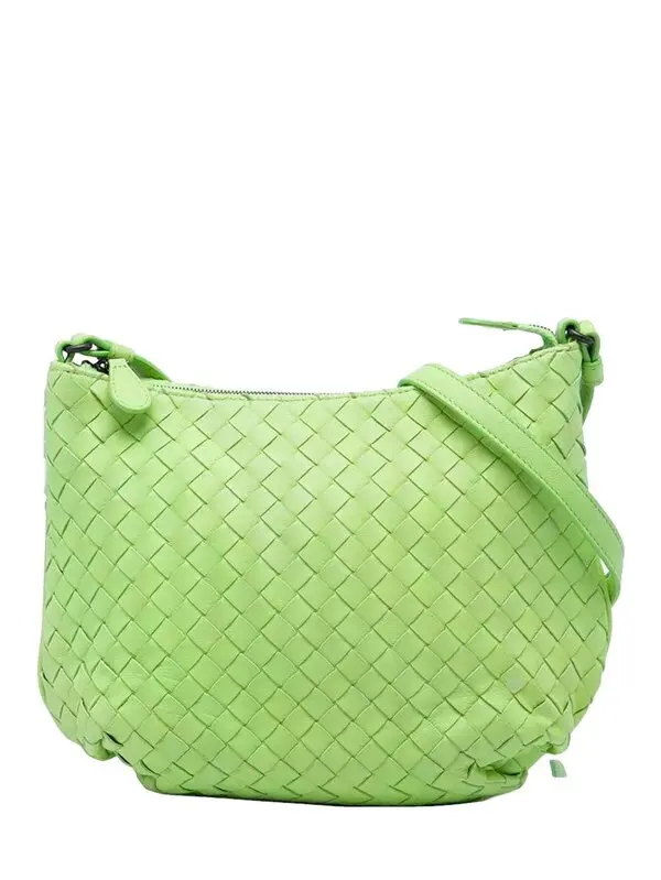 Bottega Veneta Small Nappa Intrecciato Crossbody Bag - Green