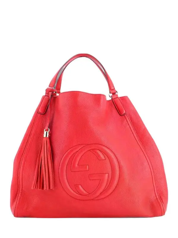Gucci Soho Leather Large Shoulder Bag - Red