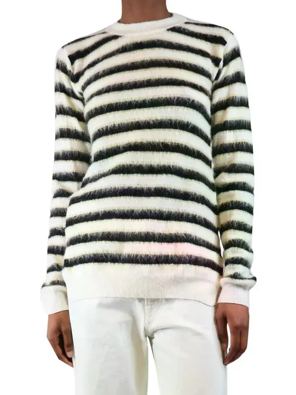 Marni Striped Wool Sweater - White