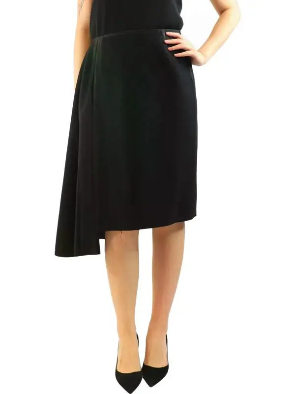 Prada Asymmetric Midi Skirt - Black