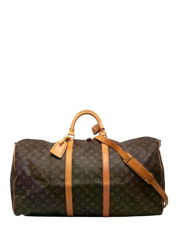 LOUIS VUITTON 1992 Monogram Keepall Bandouliere 60 Travel Bag - Brown