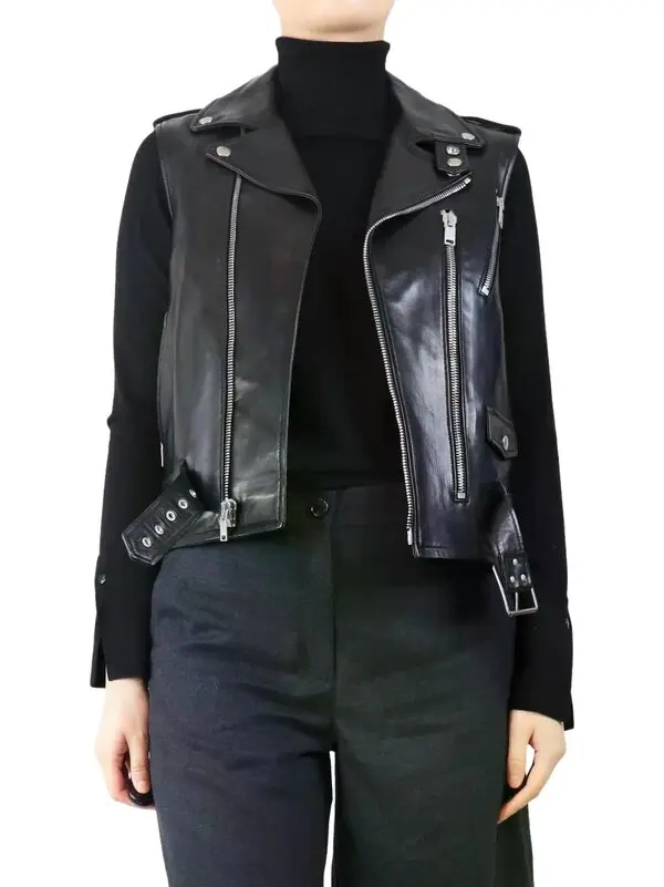 Saint Laurent Belted Biker Vest - Black