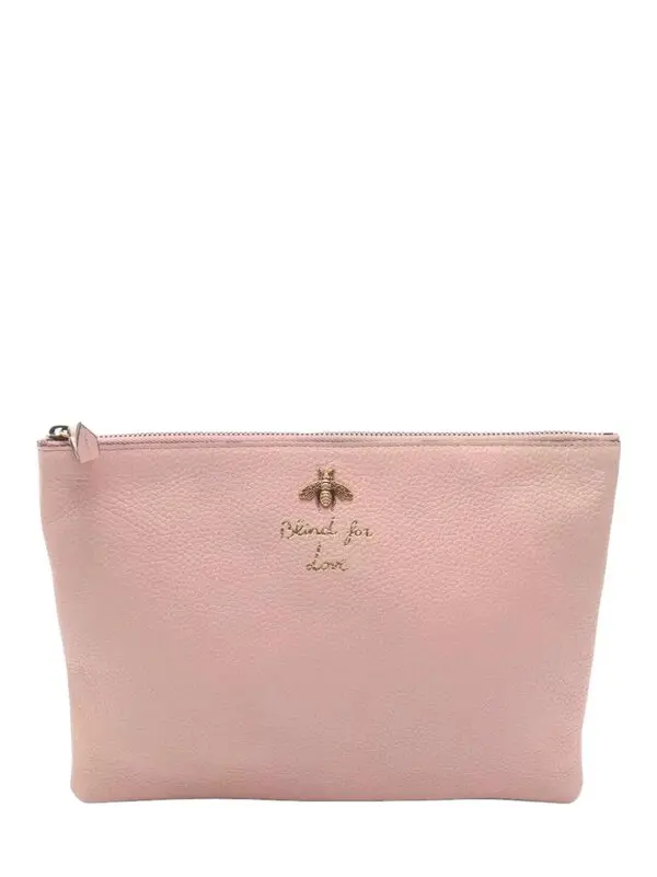 Gucci Animalier Bee Clutch Bag - Pink