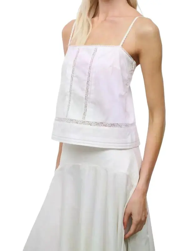 Staud Corinna Lace-trim Top - White