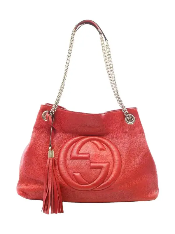 Gucci Soho Leather Shoulder Bag - Red