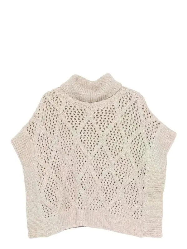 Peserico Open-knit Turtleneck Sweater - Neutrals