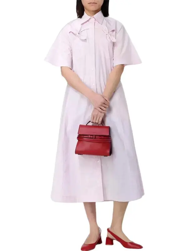 Moschino Midi Shirt Dress With Bow Detail - Pink