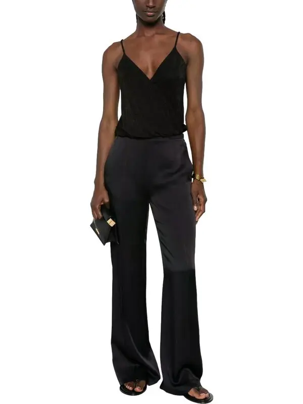 Momoni Glitter Effect Wrap Bodysuit - Black