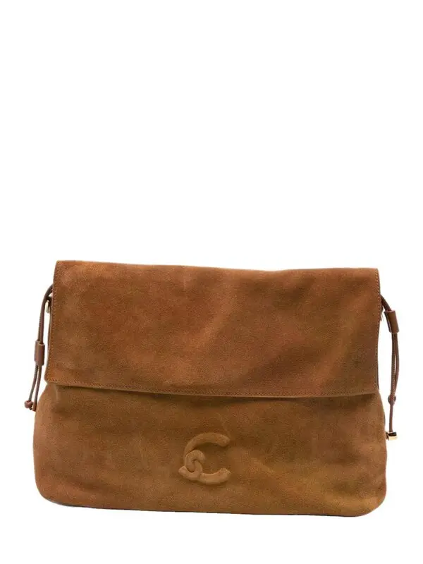 COCCINELLE Logo Detail Suede Shoulder Bag - Brown