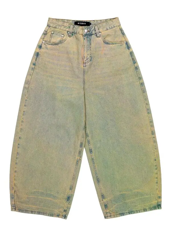 MISBHV Beige Contrast Stitching Jeans - Neutrals