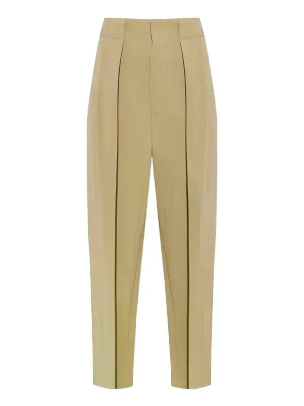 Victoria Beckham Pleated Straight-leg Trousers - Neutrals