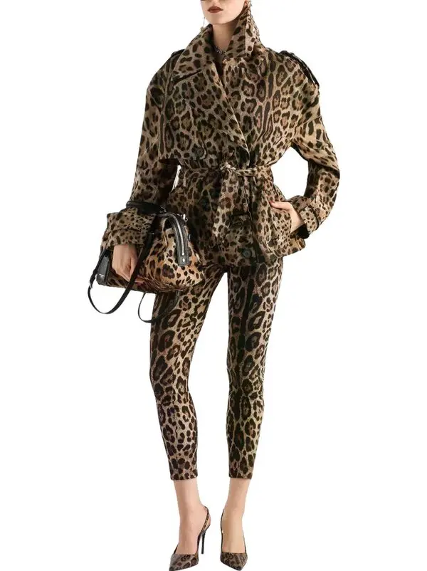 Dolce & Gabbana Leo-print Cotton Drill Jacket - Neutrals