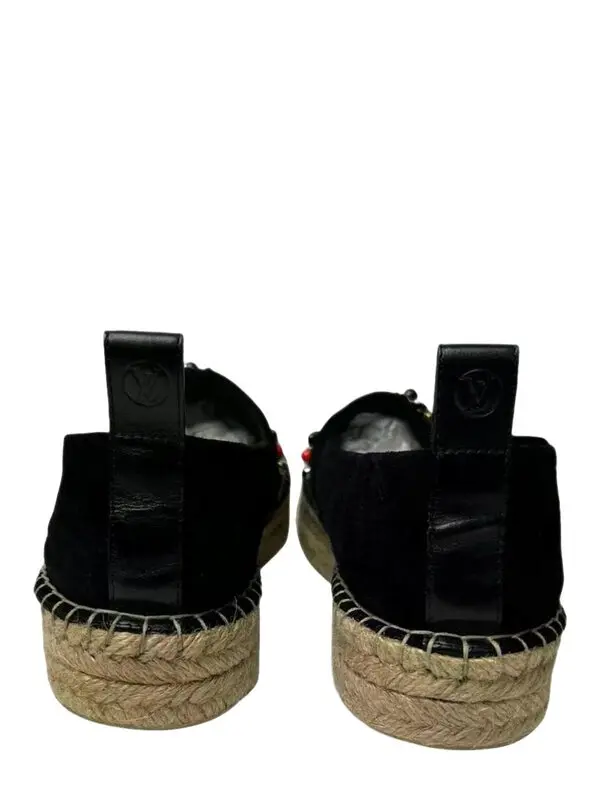 LOUIS VUITTON Front Pier Crystal-embellished Espadrilles - Black