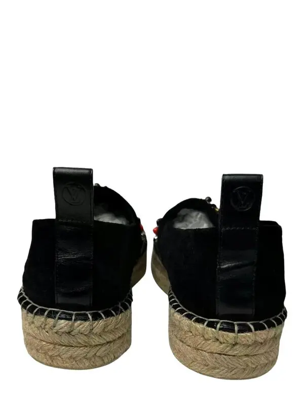LOUIS VUITTON Front Pier Crystal-embellished Espadrilles - Black