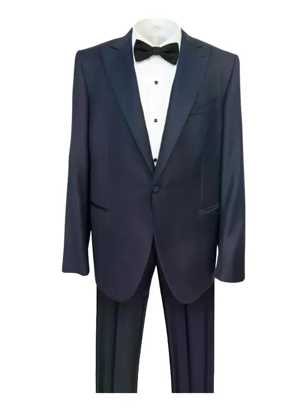 Caruso Single-breasted Satin-lapel Tuxedo Suit - Blue