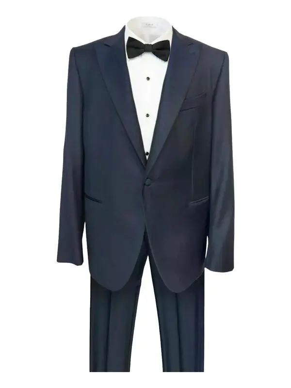 Caruso Single-breasted Satin-lapel Tuxedo Suit - Blue