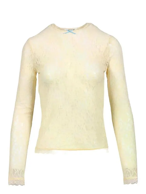 Sandy Liang Scoby Lace Top - Neutrals