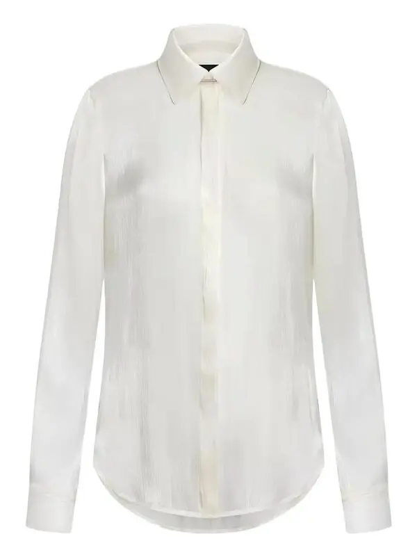DONDUP Long Sleeve Concealed Fastening Shirt - White