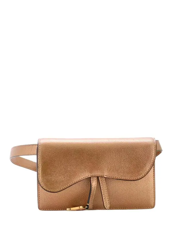 Dior Saddle Rectangular Leather Belt Bag - Brown