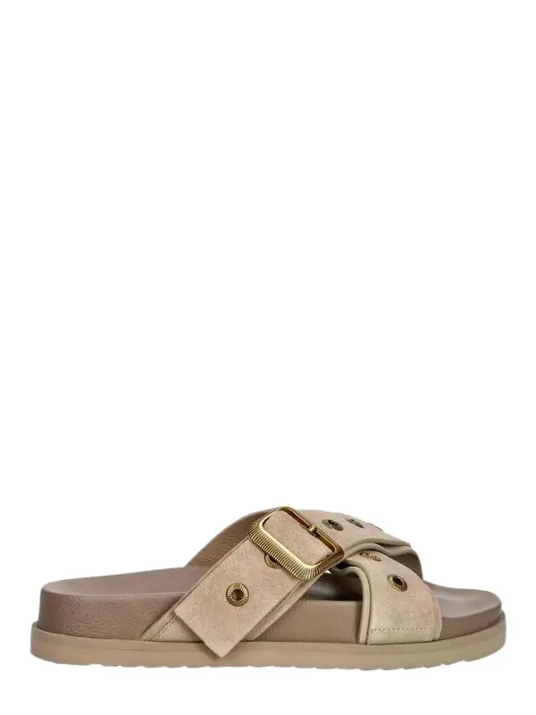 ALLSAINTS Suki Eyelet-embellished Crossover Sandals - Brown