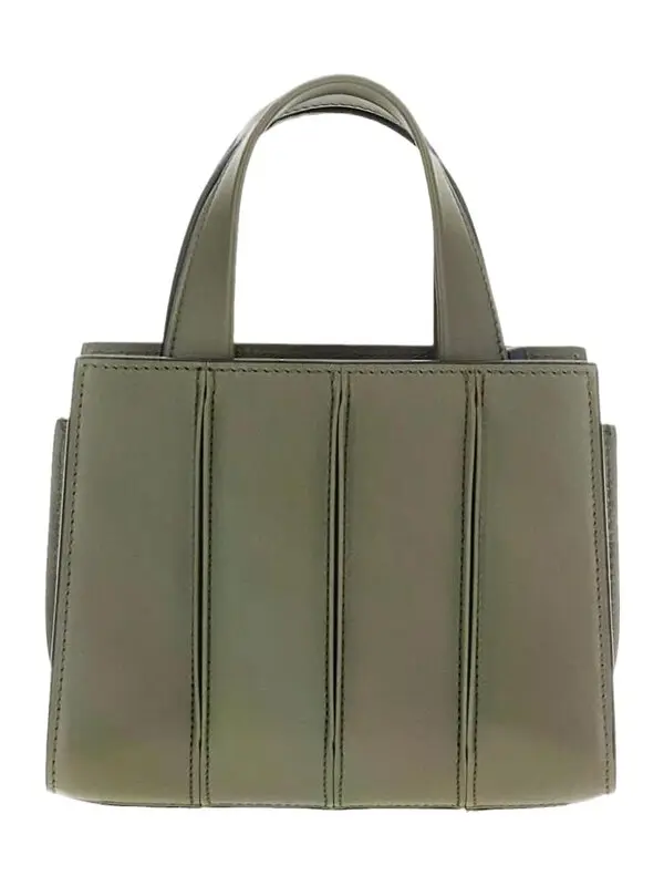 Max Mara Panelled Leather Clutch Bag - Green