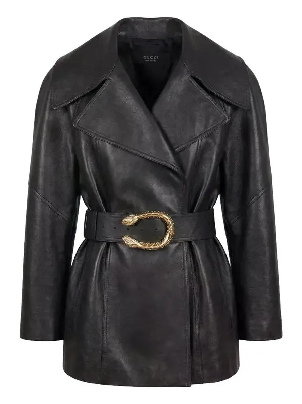 Gucci Dionysus Leather Jacket - Black