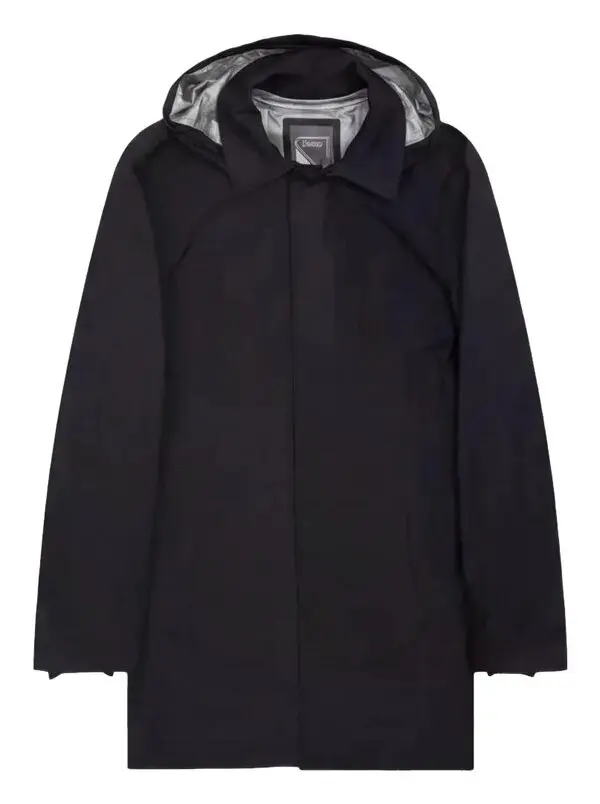 Herno Hooded Concealed-fastening Coat - Black