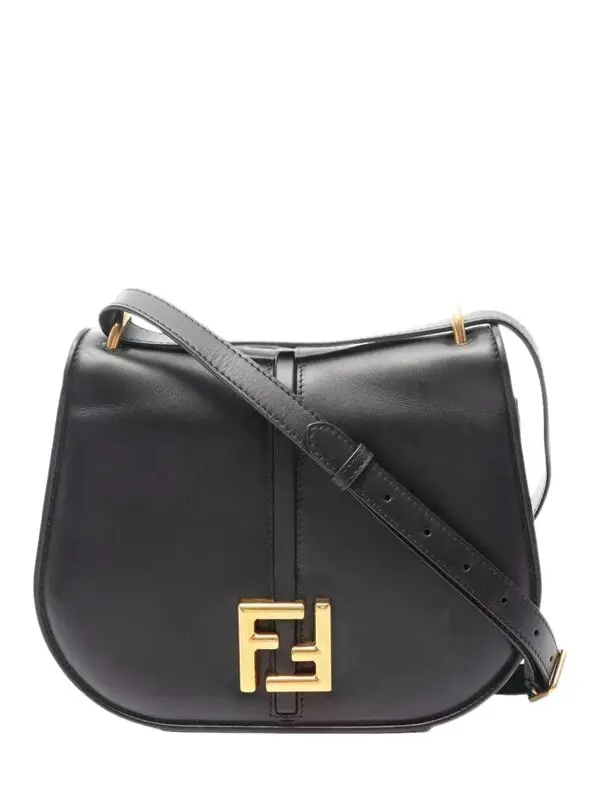 Fendi Camon Calf Leather Shoulder Bag - Black