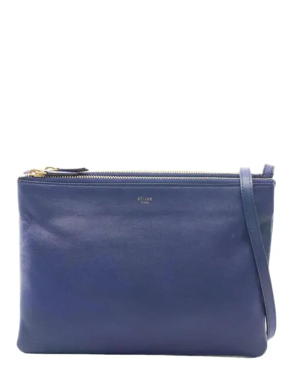 Celine Trio Leather Shoulder Bag - Blue