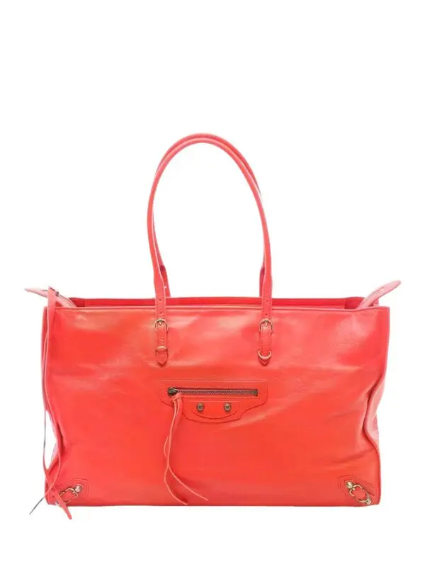 Balenciaga Paper Office Zip Tote Bag - Orange