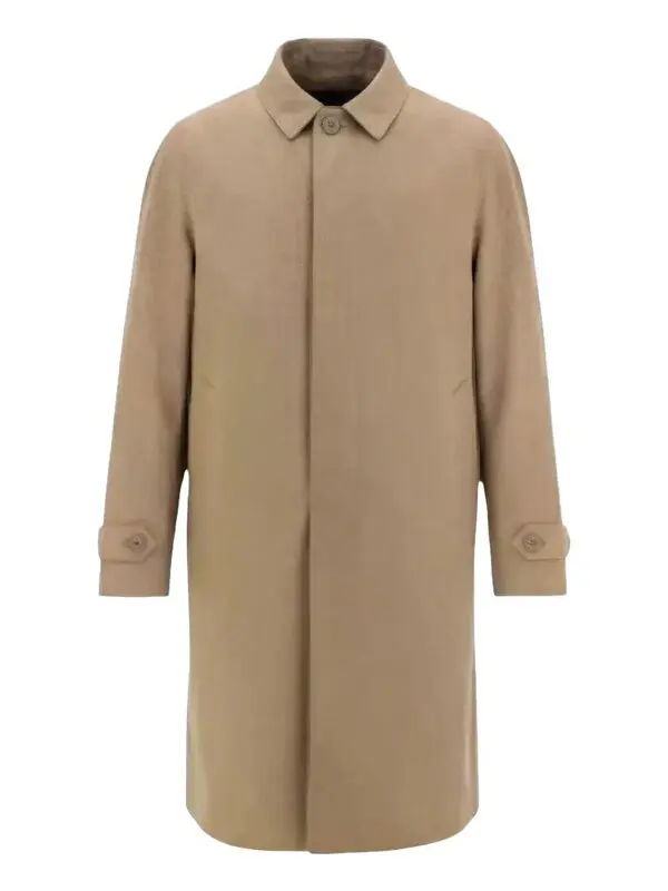 Herno Single-breasted Cotton Coat - Neutrals
