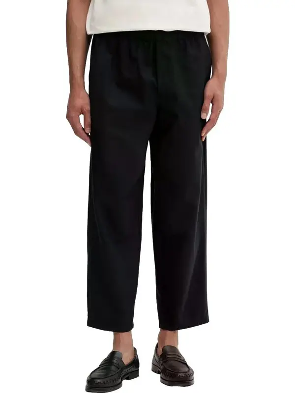 American Vintage Cropped Trousers With Elasticated Waist - Blue