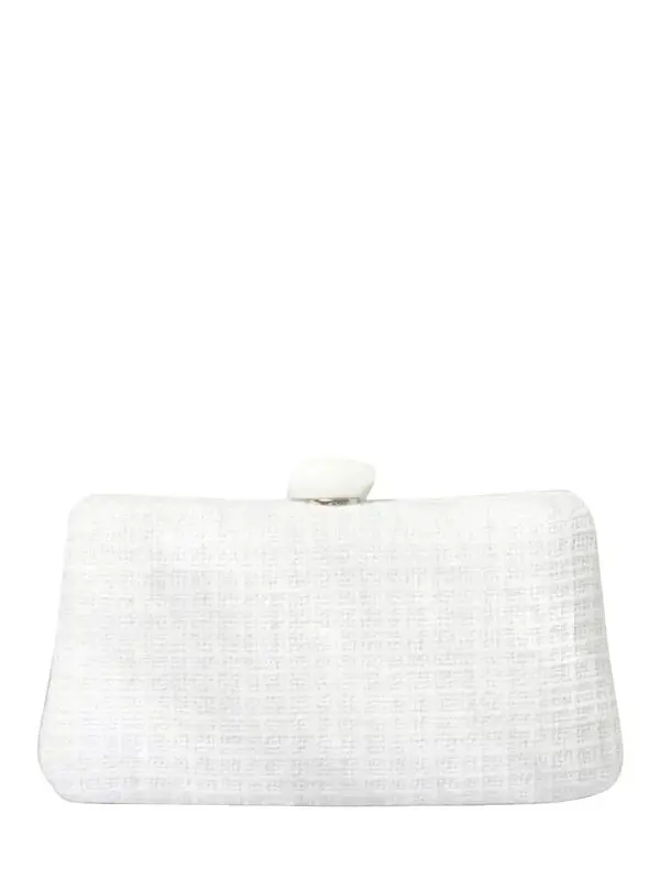TWENTY FOURHAITCH Citara Tweed-effect Clutch Bag - White