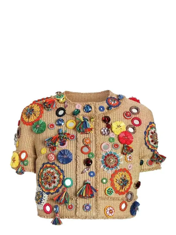 Dolce & Gabbana Raffia Jacket - Neutrals