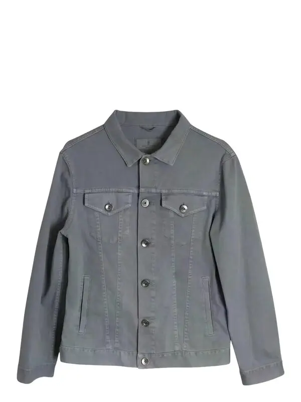 Brunello Cucinelli Washed Denim Trucker Jacket - Grey