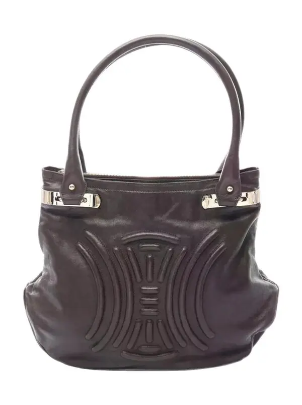 Celine Triomphe Leather Tote Bag - Brown