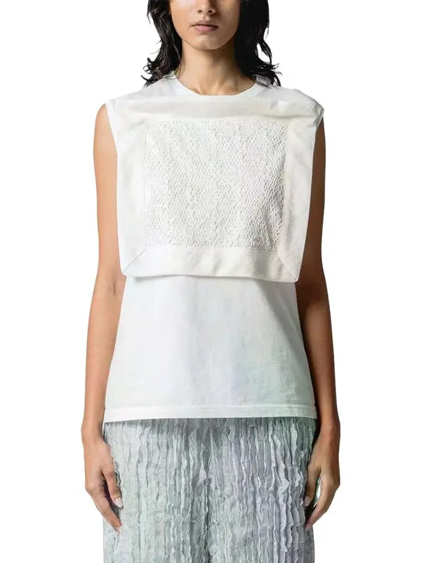 MULLER OF YOSHIOKUBO Sleeveless Top With Lace Panel - White
