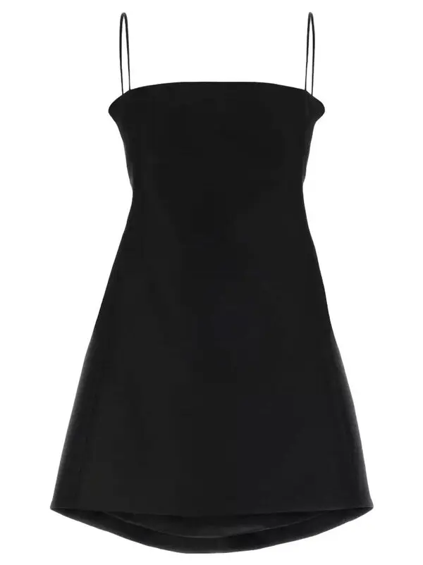 Balenciaga Spaghetti Strap Flared Mini Dress - Black