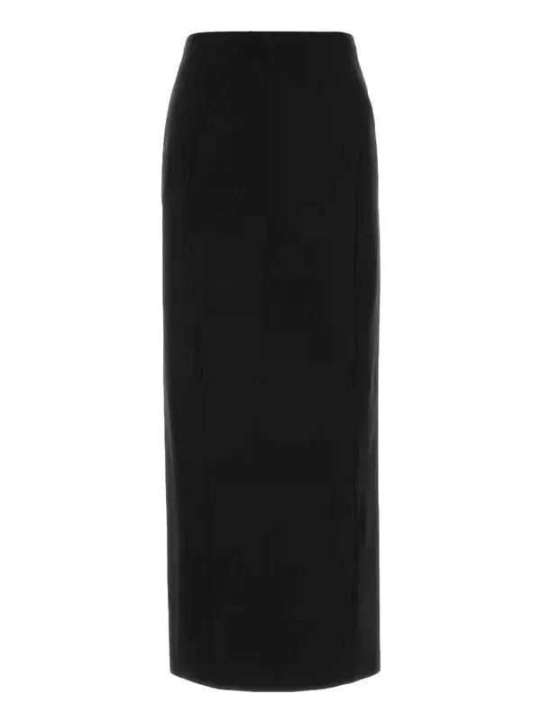 JIL SANDER Midi Skirt With Rear Slit - Black